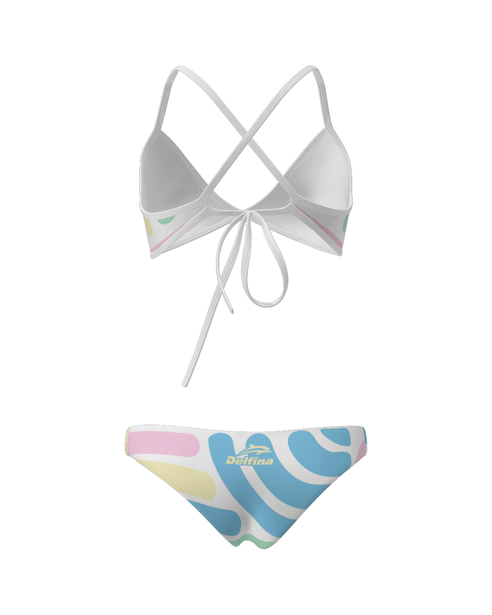 Pastel Paint Tie-Back Bikini Top