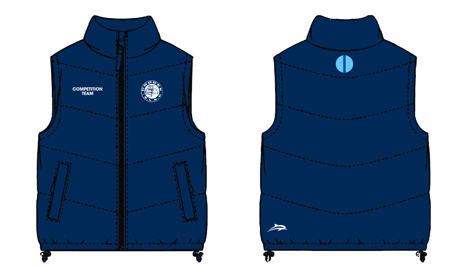 Coogee SLSC Puffer Vest Competition Team